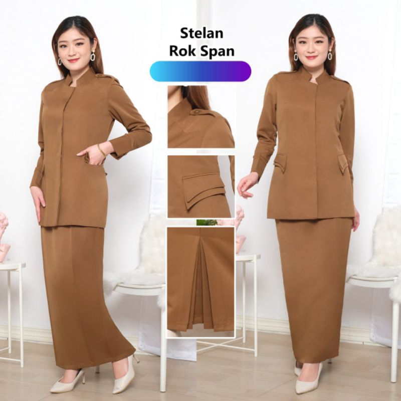 Jual Baju Kerja Pns Warna Chiki Kerah Sanghai model /Blezer/ Dinas Pns ...