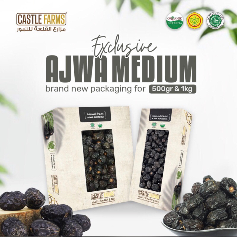 Jual kurma ajwa medium castle farms 1kg | Shopee Indonesia