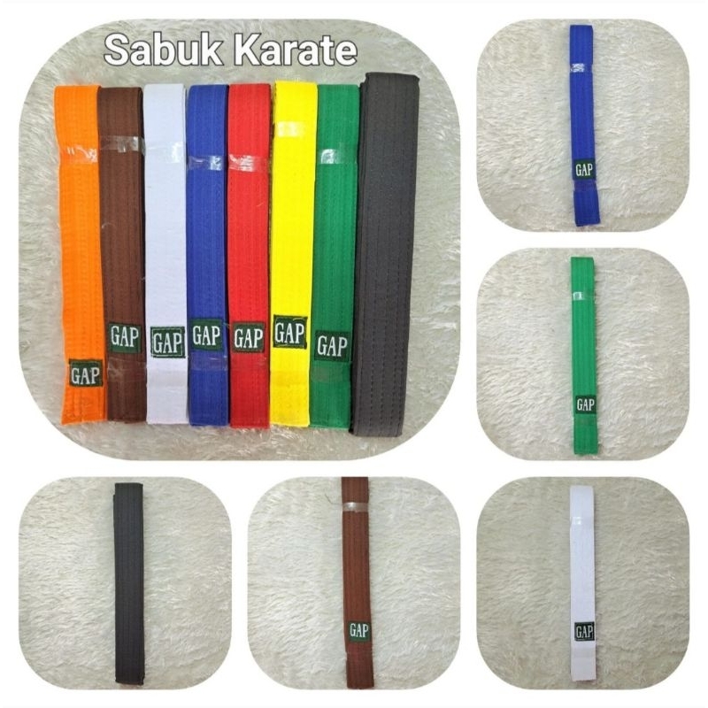 Jual Sabuk Karate 4cm x 225cm : Putih, Htm, Biru, Kuning, Merah, Coklat ...