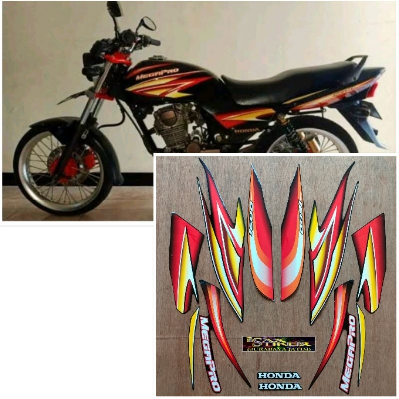 Jual Striping original Honda Megapro hitam Lis merah tahun 2004 ...