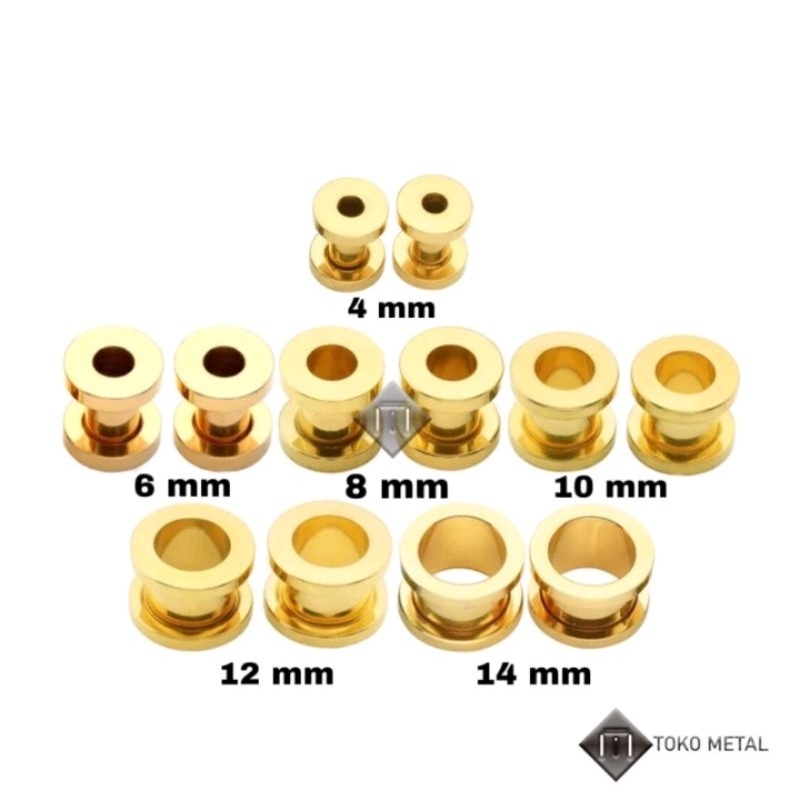 Jual Anting Pirsing telinga titanium/persing plug besi/persing telinga ...