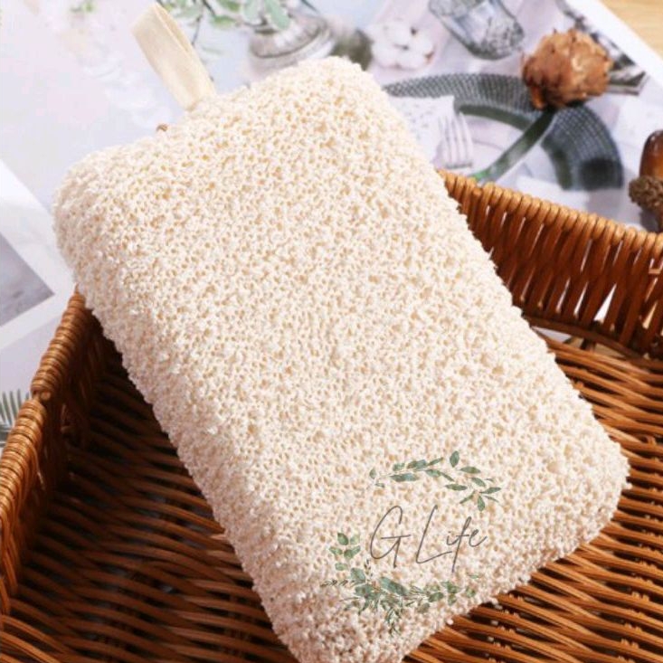 Jual Rami Sponge Mandi Body Scrub, Spons Mandi Rami Natural Exfoliating ...