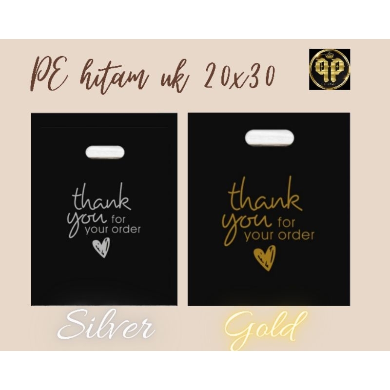 Jual (PE Hitam isi 50pcs Uk 20x30) Kantong plastik motif thank you ... Jual (PE Hitam isi 50pcs Uk 20x30) Kantong plastik motif thank you ...