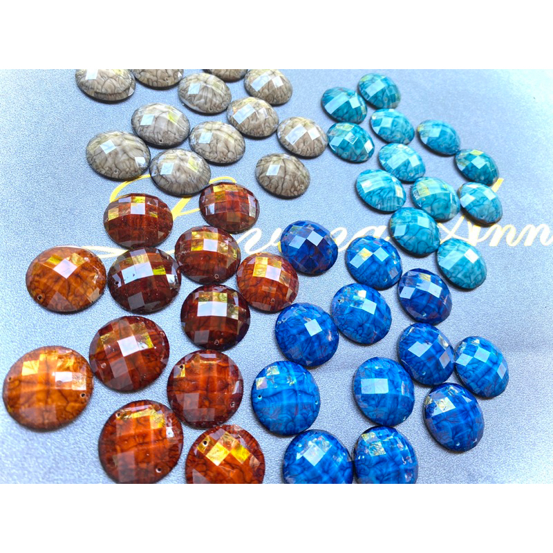 Jual DIAMOND JAHIT MARBLE BAKAR TEXTURE MURAH BULAT 25mm(12pcs ...