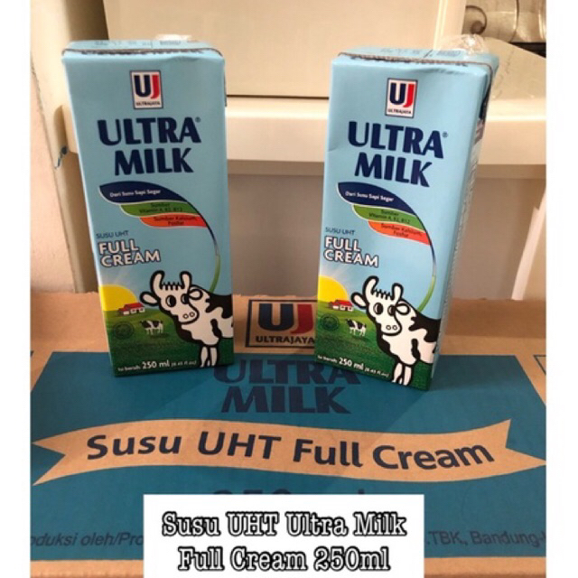 Jual SUSU UHT Ultra Full Cream UHT 250ml Rasa Original (Putih) | Shopee ...