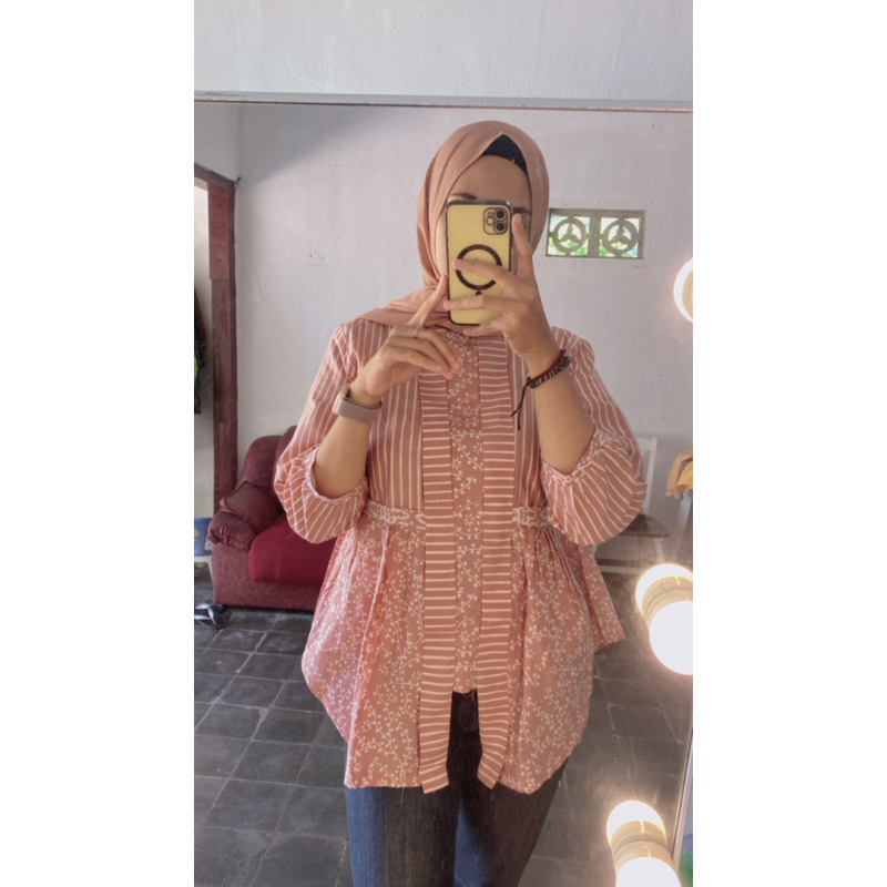 Jual BLOUSE BATIK KOMBINASI MOTIF LURIK & RANTING | Shopee Indonesia