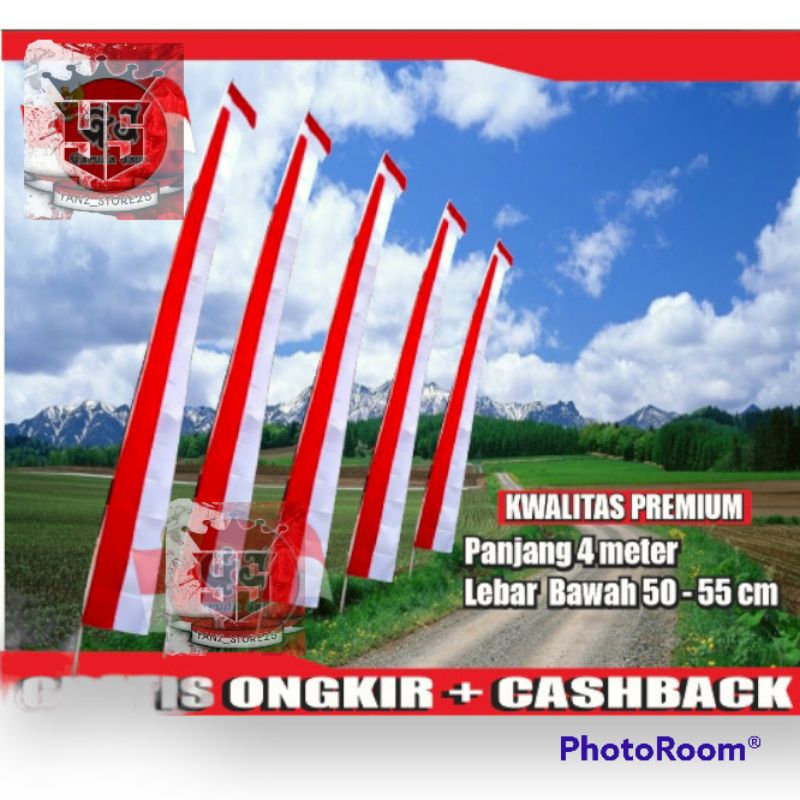 Jual UMBUL UMBUL LAYUR MERAH PUTIH POLOS PANJANG 4 METER | Shopee Indonesia