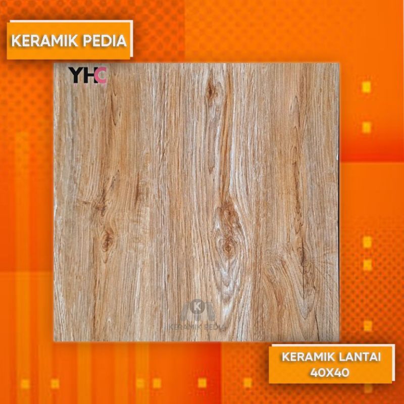 Jual Keramik Lantai 40X40 Serat Kayu Ulinwood YHC | Shopee Indonesia