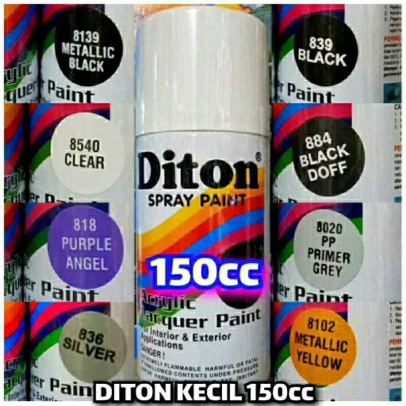 Jual Pilok kecil / Cat Semprot DITON ( bukan premium ) 150cc 839 BLACK 8139 METALLIC BLACK 884 ...