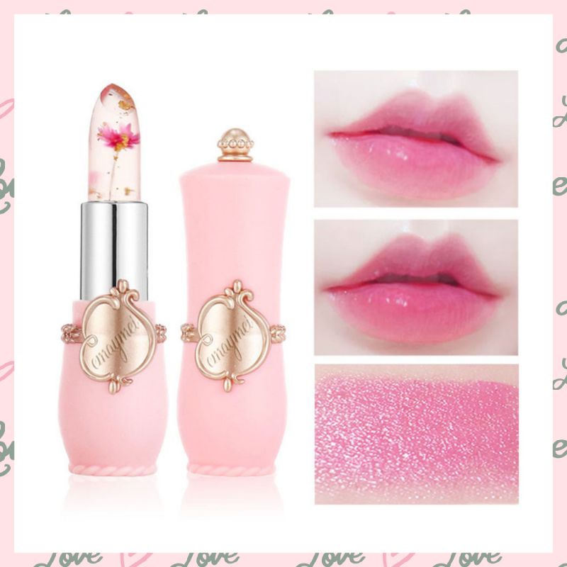 Jual Lipstik Bunga Jelly Transparan Waterproof Jelly Crystal Lipstick ...