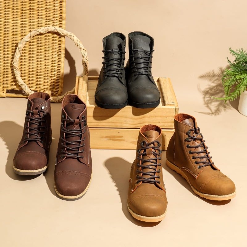 Jual sepatu boot pria sepatu touring sepatu bikers Boston model wariors ...