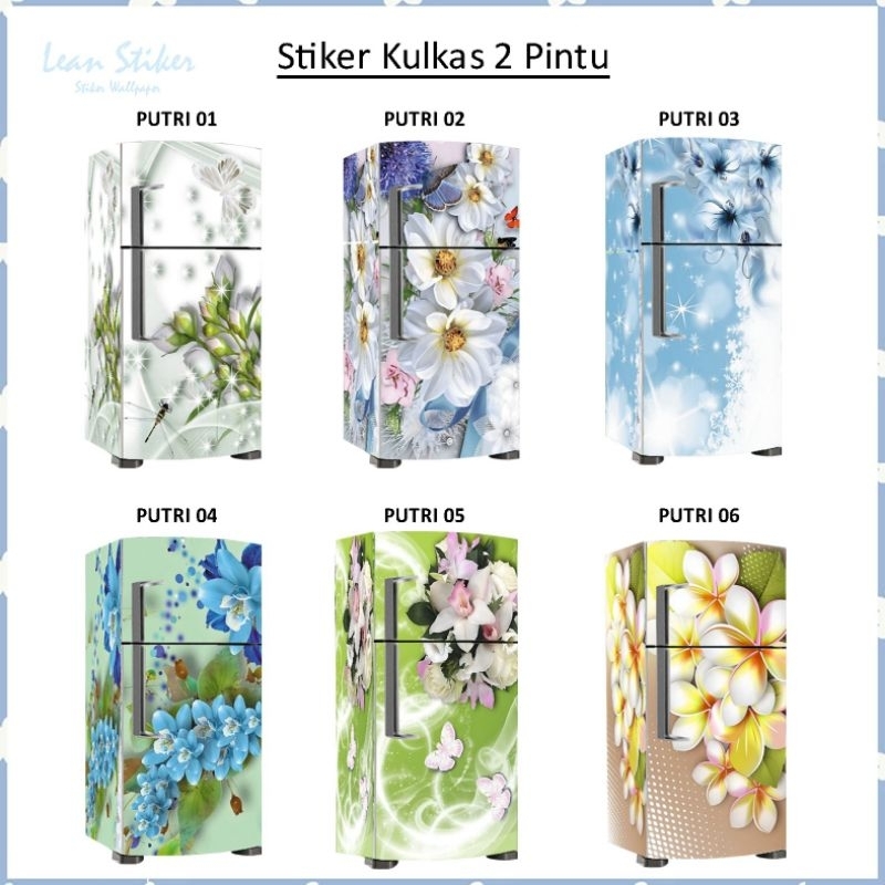 Jual Stiker pilihan 1 pintu/ 2 pintu / full body motif bunga putri ...