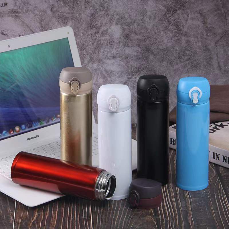 Jual Termos Kancing Polos 500 ml Thermos Botol Air Minum Termos Air panas Stainless Steel ...