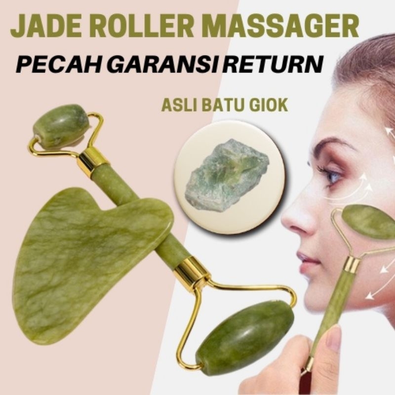 Jual Roller Jade Face Roller Guasha Alat Pijat Wajah Facial Massage ...