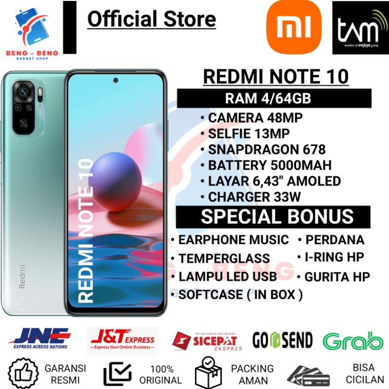 Jual REDMI NOTE 10 RAM 4/64GB GARANSI RESMI TAM - BONUS | Shopee Indonesia