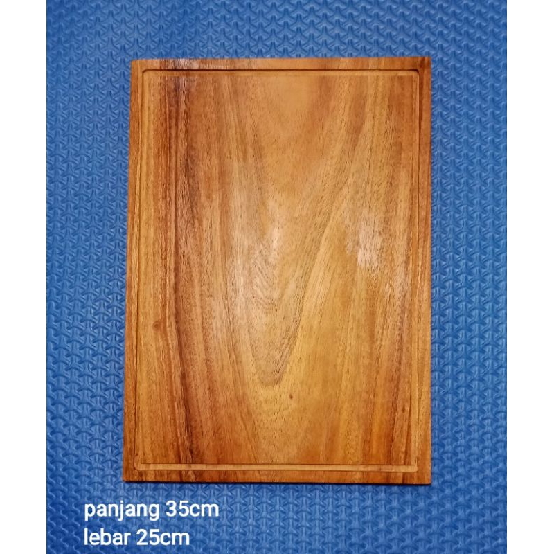Jual telenan kayu/papan saji/serving bord 25x35x2cm | Shopee Indonesia