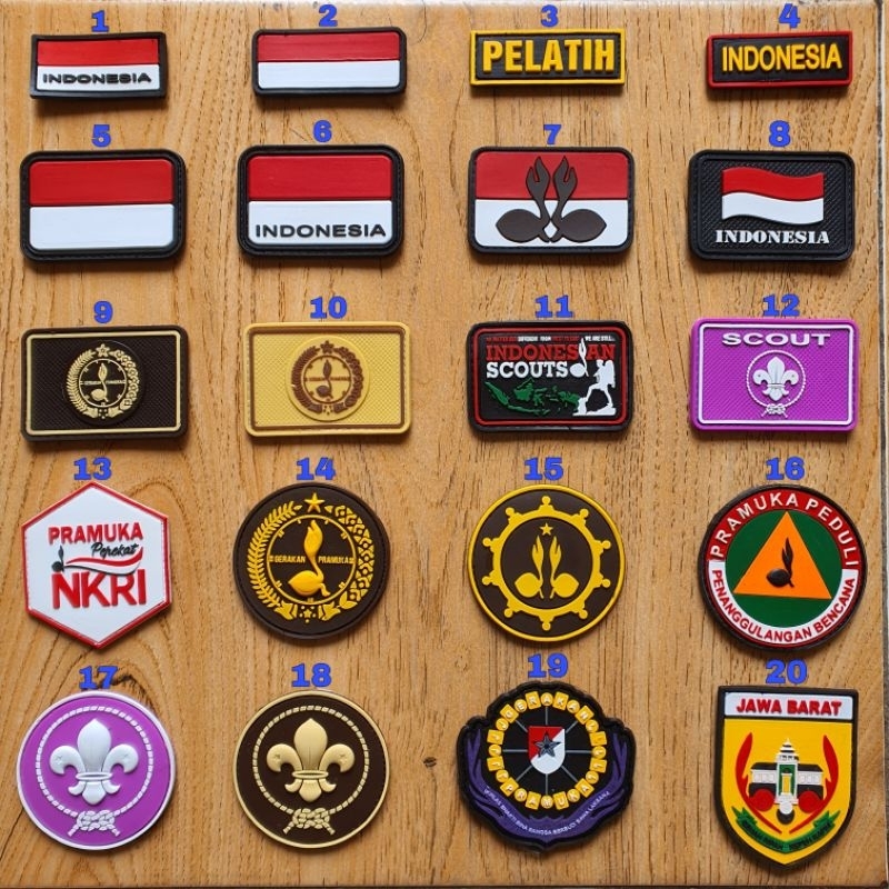 Jual karet velcro / patch rubber logo pramuka / tempelan emblem ...