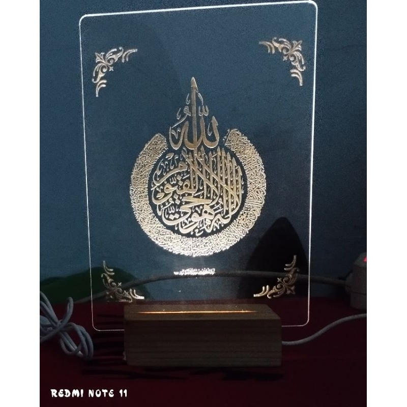 Jual Lampu Tidur Kaligrafi 3D LED Kaca Transparan Hiasan Pajangan ...
