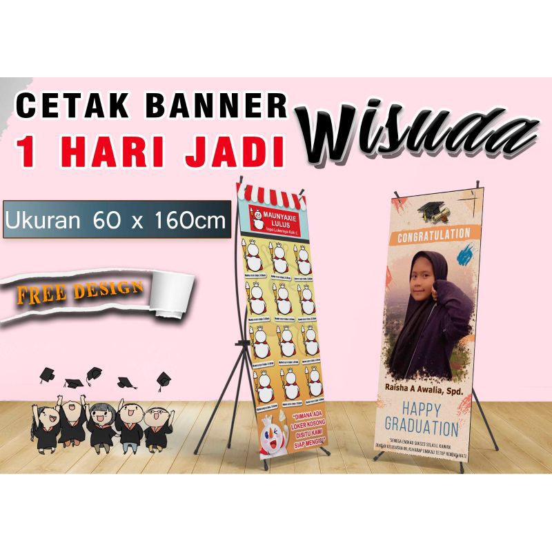 Jual Cetak X Banner Wisuda Congratulations Protokol Kesehatan Prokes ...