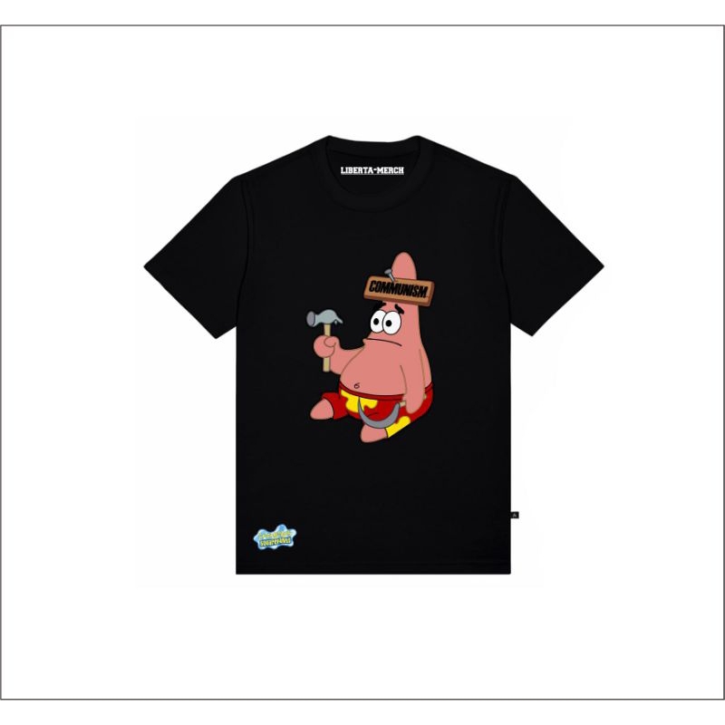 Jual Kaos Patrick Sea Star Brain Black Solid Spongebob Squarepants ...