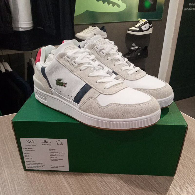 Jual Mens Lacoste Sepatu Lacoste Original T-Clip White | Shopee Indonesia