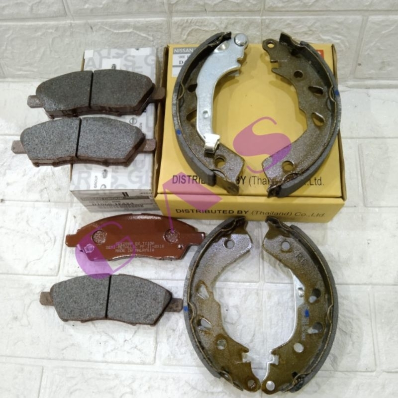 Jual Kampas Rem Brake Pad/Brake Shoe Depan Belakang Nissan March Original 2set | Shopee Indonesia