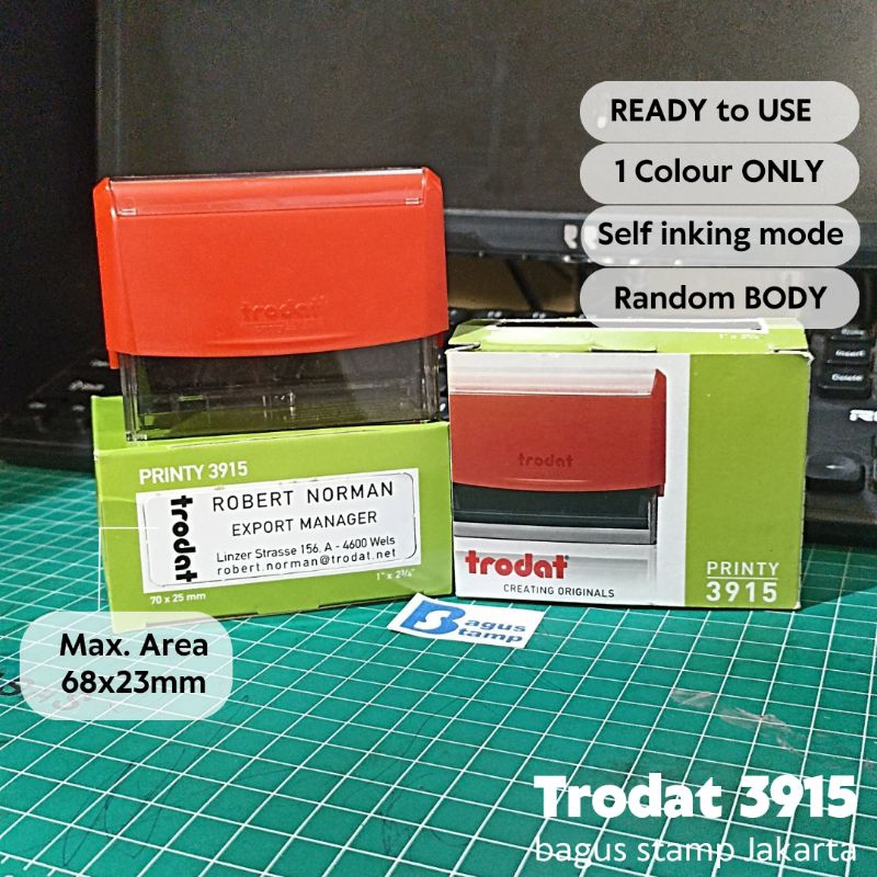 Jual Stempel Warna Otomatis Custom Design Nama Logo Trodat printy 3915 | Shopee Indonesia
