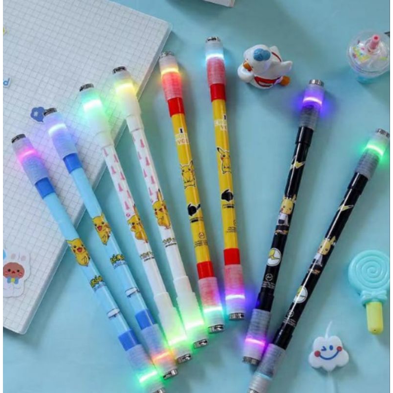 Jual Spinning Pen Led Karakter Pulpen Putar Led Anti Stress Pena ...