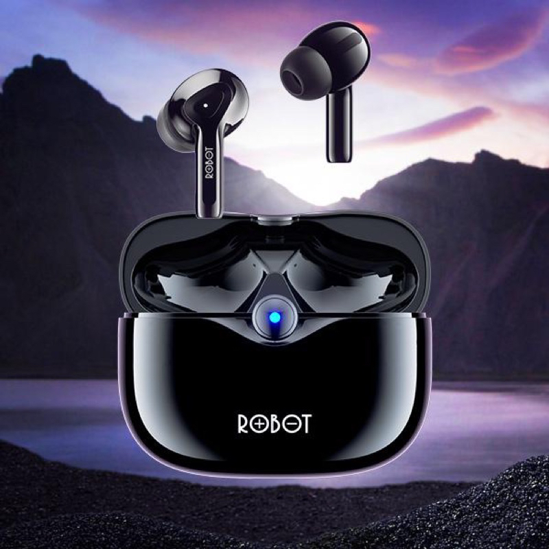 Jual ROBOT Headsets Bluetooth Airbuds T30 Black TWS Wireless Earbuds ...