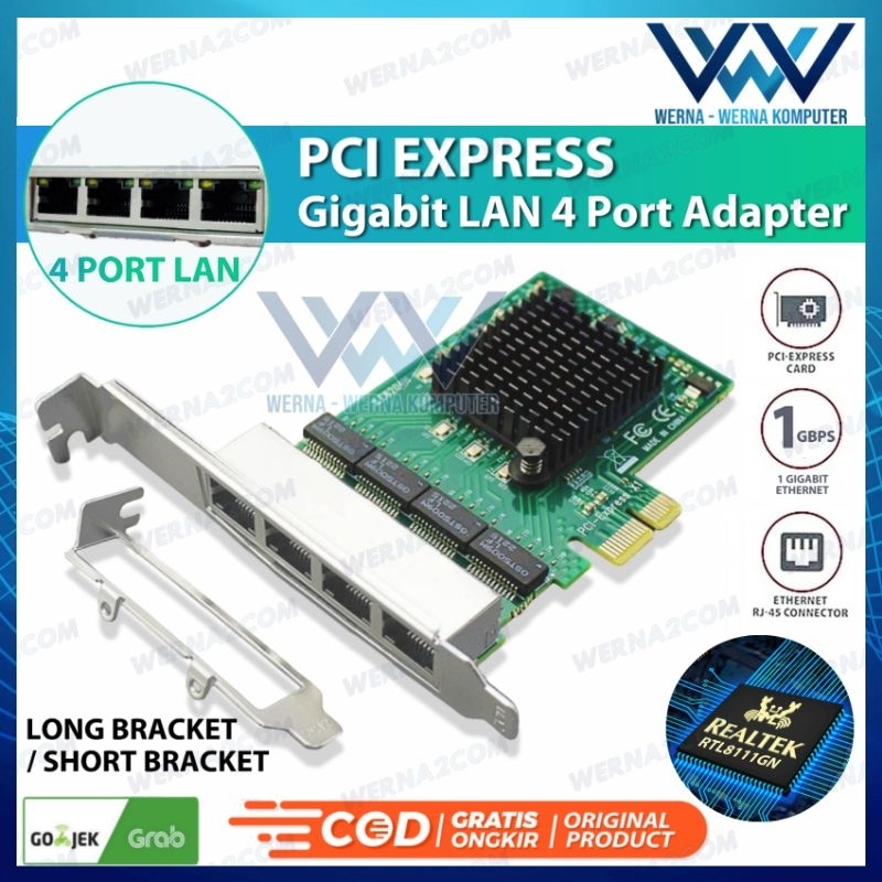 Jual Promo!! PCI Express / PCIE Gigabit LAN Adapter 1000Mbps Ethernet ...