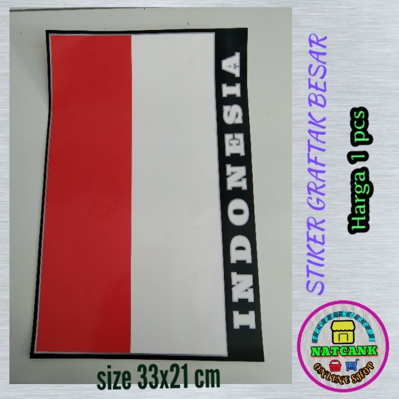Jual STIKER GRAFTAK UKURAN BESAR 21x33cm MOTIF BENDERA RI | Shopee ...