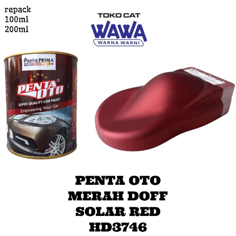 Jual cat duco Penta OTO Solar Red PU merah doff eceran repack | Shopee ...