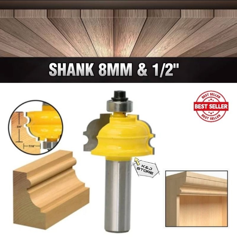 Jual Mata Profil Router Bit Trimmer Shank 1/2" Molding Untuk Lis Kayu ...