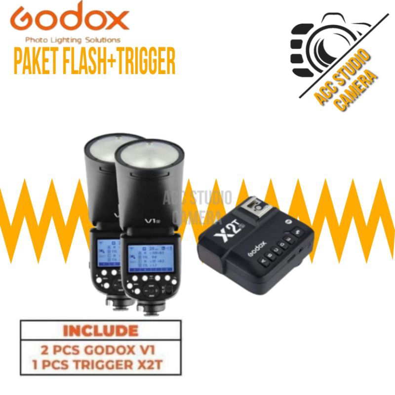 Jual Flash 2Godox V1 + Trigger Godox X2T-N Bluetooth For Nikon | Shopee ...
