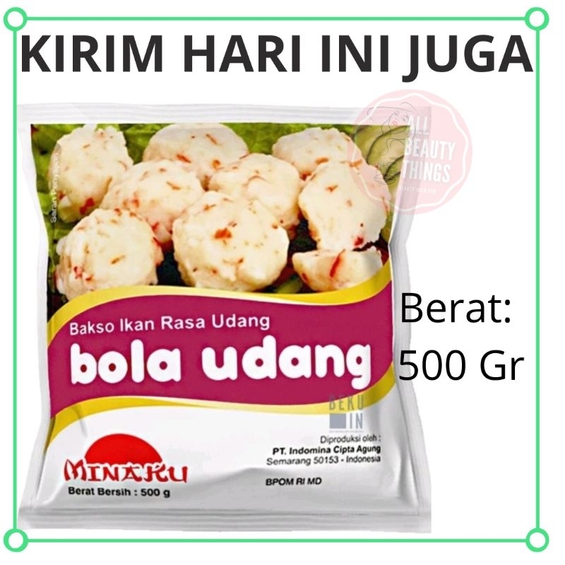 Jual Bakso Bola udang baso minaku 500gr makanan beku frozen food suki ...