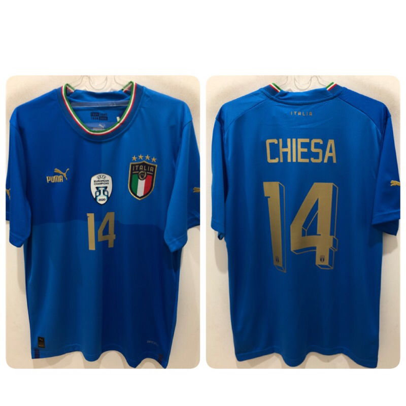 Jual Jersey Italy Home 2022 name player Chiesa + Patch | Shopee Indonesia