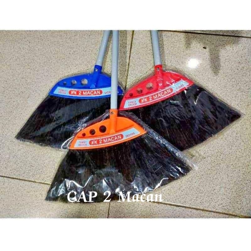 Jual (FREE kardus)sapu ijuk Cap 2 MACAN ORIGINAL tebal kuat | Shopee ...