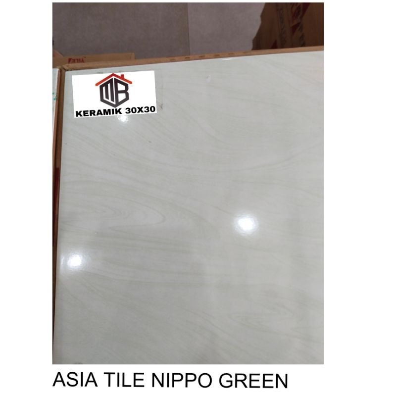 Jual Keramik lantai 30x30 Asia tile Nippo green kw3 | Shopee Indonesia