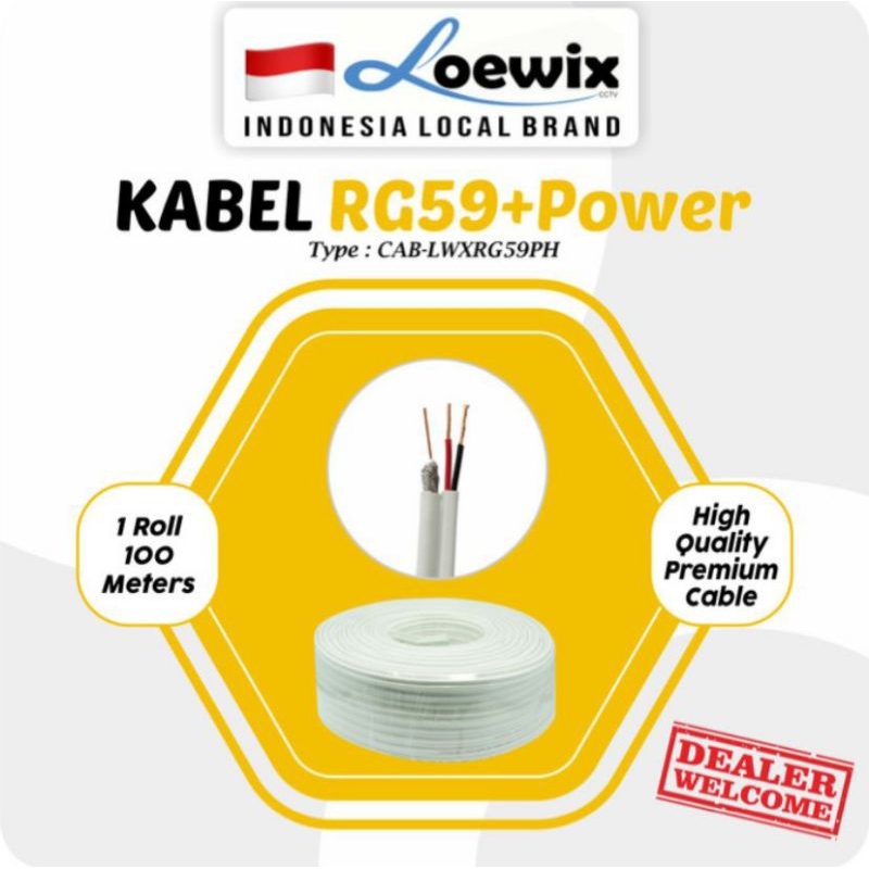 Jual kabel RG59 Loewix + Power Khusus CCTV 100 Meter | Shopee Indonesia