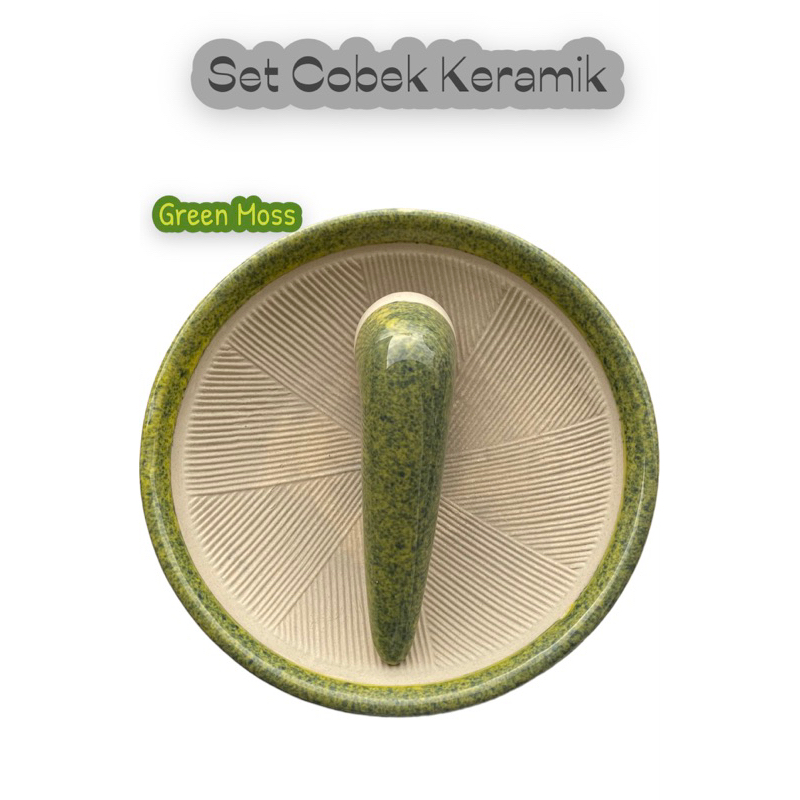 Jual Set Cobek Keramik Estetik Cobek Viral / Uleg Keramik / Cobek ...