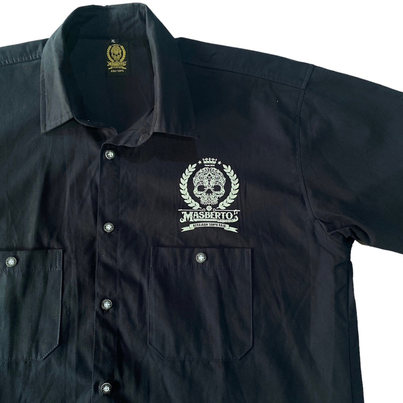 Jual KEMEJA MASBERTO NEW LOGO WHITE | Shopee Indonesia