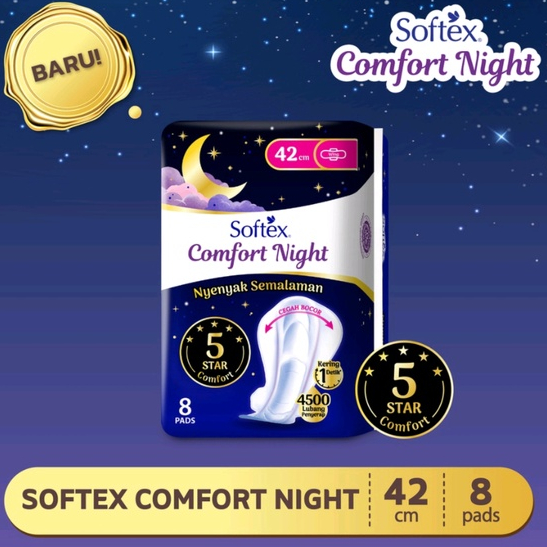 Jual softex comfort night 42cm 8 pads Non gel pembalut wanita (no.217 ...