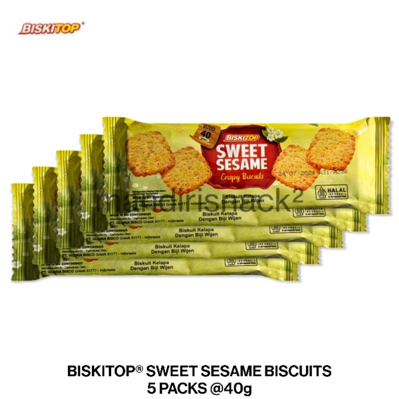 Jual BISKITOP SWEET SESAME CRISPY BISCUITS. BISKUIT KELAPA DENGAN BIJI ...
