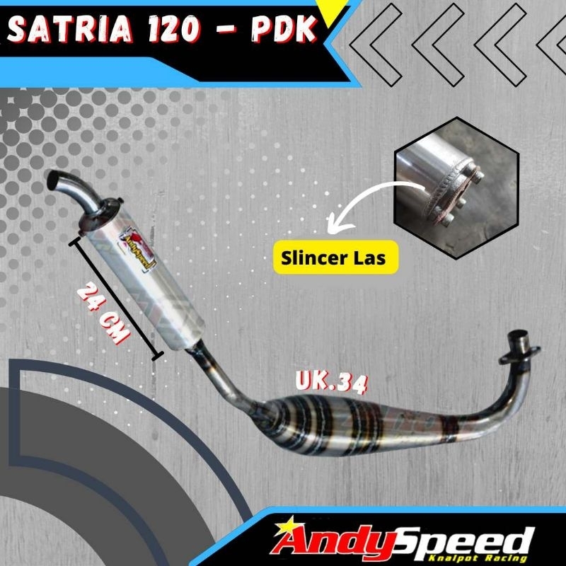 Jual Knalpot SATRIA 2TAK LUMBA HIU KOLONG PDK merk andy speed | Shopee ...
