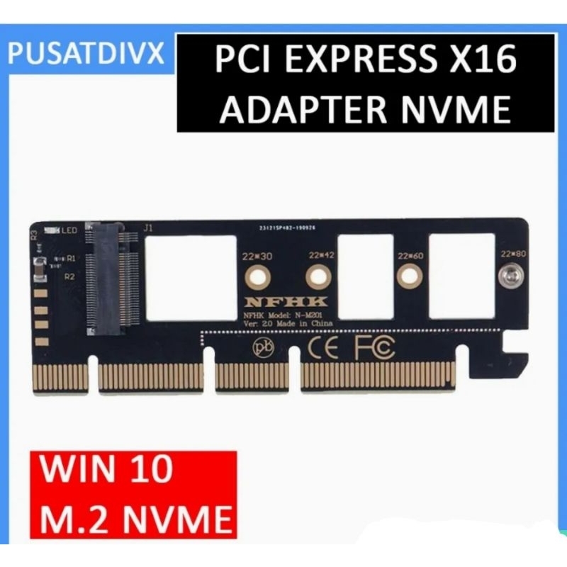 Jual M.2 NVME SSD to PCIE X16 Adapter Card PCIE X16 Support MKey M.2 ...