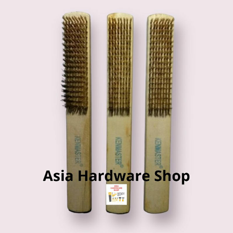 Jual Sikat Kawat Kuningan 8 Baris KENMASTER Sikat Kawat Gagang Kayu ...