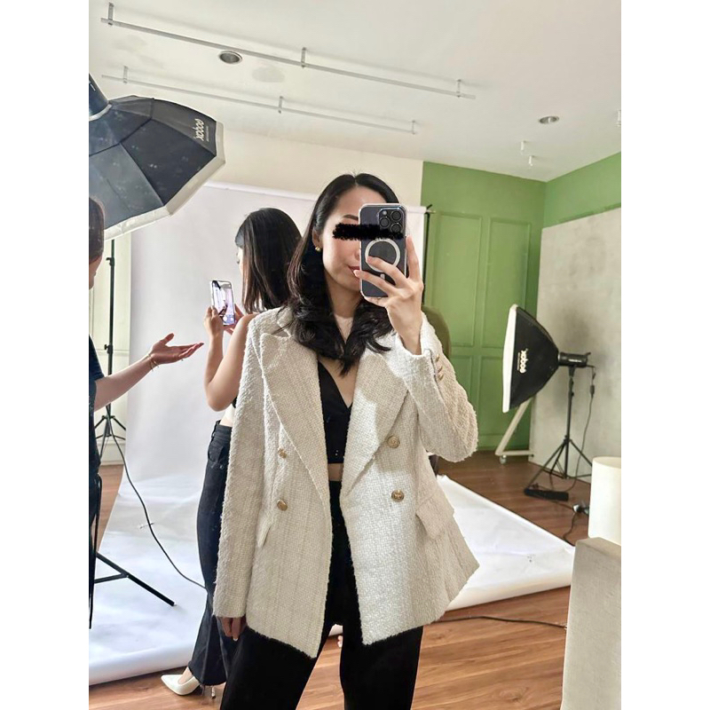 Jual Seon Hee [선희] Premium Tweed Blazer Set Baju Formal Kantor Ngantor ...