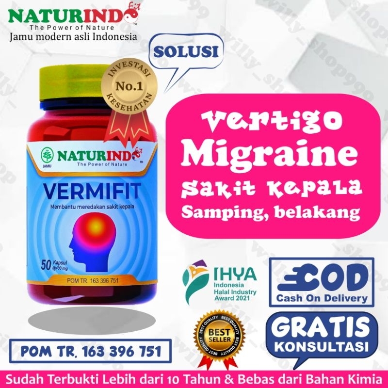 Jual VERMIFIT Obat Vertigo Herbal Pusing Kepala Alami Sakit Kepala ...