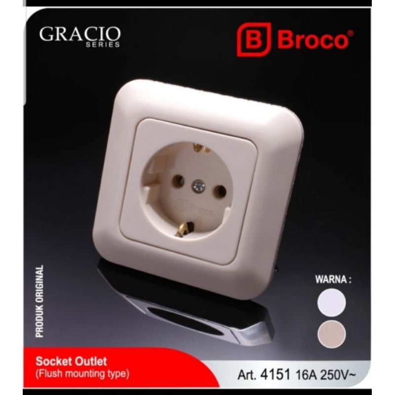 Jual Stop Kontak Ib Broco Gracio Original - Stop Kontak Tanam Broco ...