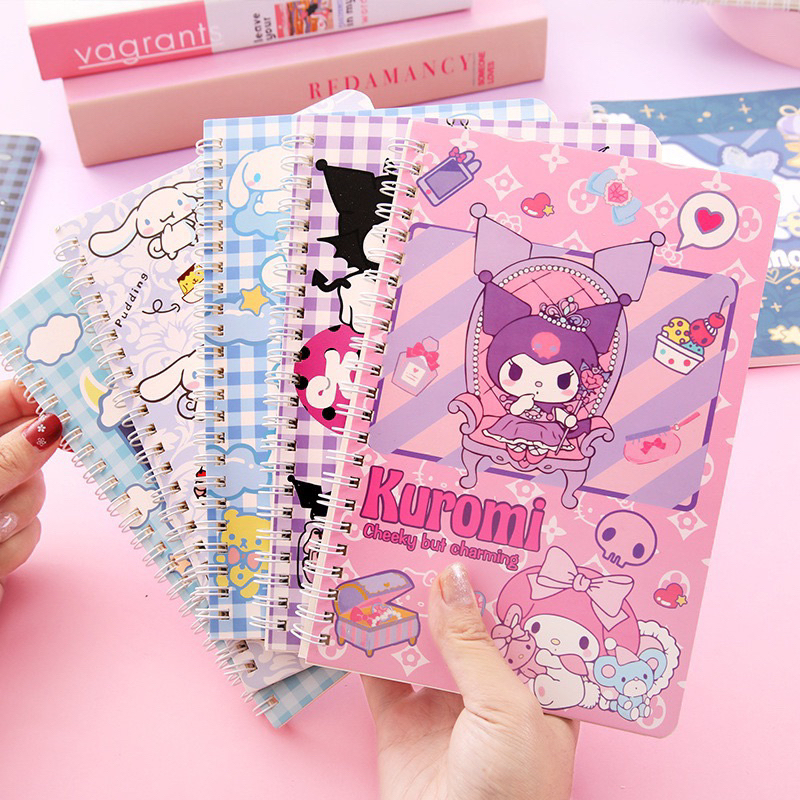 Jual notebook A5 ring book buku tulis motif sanrio kuromi cinamoroll ...